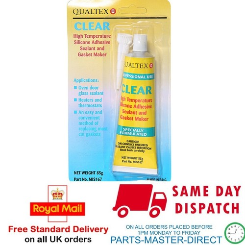 METAL & GLASS EXCELLENT ADHESIVE HIGH TEMP SILICONE CLEAR GLUE SEALANT ...