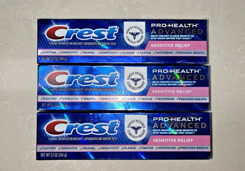 3 Crest Pro-Health Advanced Sensitive Relief Toothpaste 5.1 oz | eBay