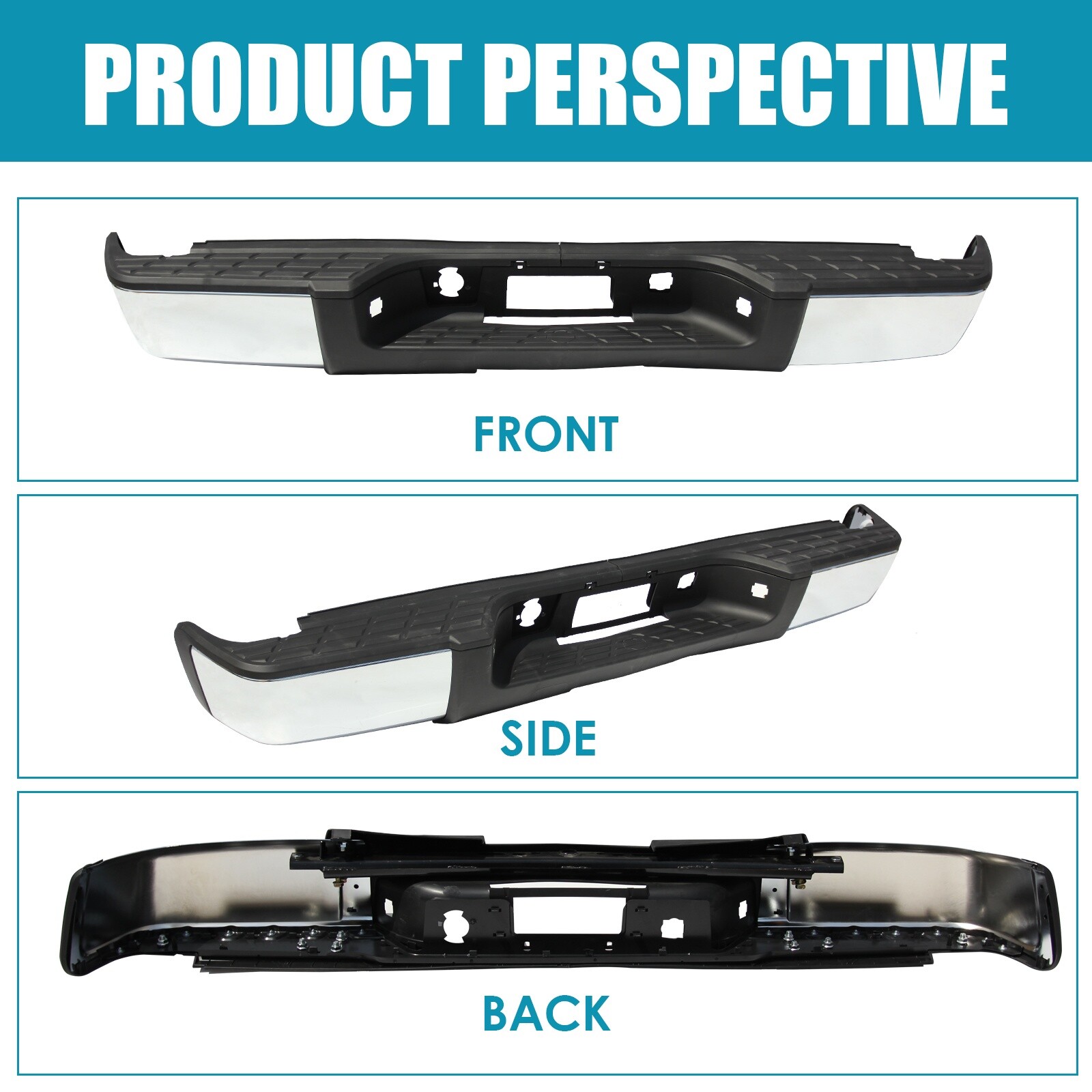 Complete - Chrome Rear Back Bumper for 2007-2013 Chevy Silverado GMC ...