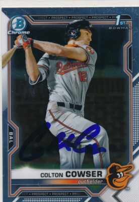 Colton Cowser Signed 2021 Baltimore Orioles Bowman 1st Chrome Card #BDC ...