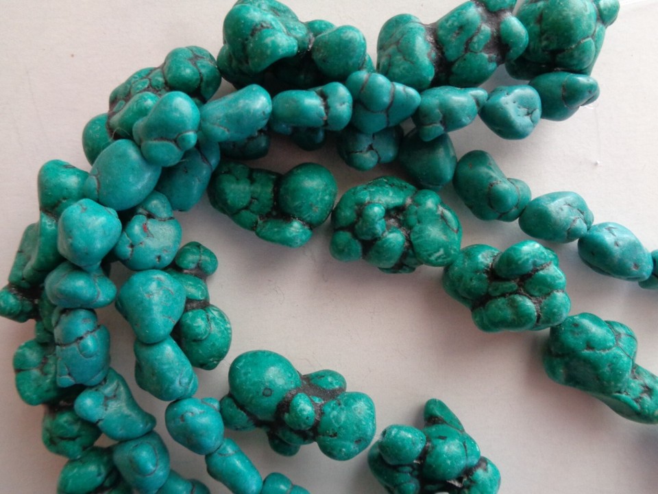 Howlite Beads Strands, Dyed & Heated, Nuggets, 3 sizes, 3 16in strands ...