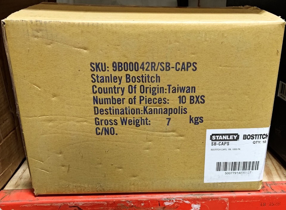 Bostitch SB-CAPS 1” Plastic Button Caps 1M Per Pack (10-Pack Per Carton ...