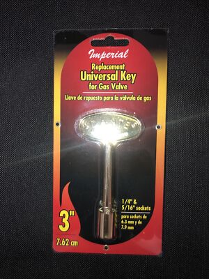 Imperial Universal Flame Fireplace Brass 3" Gas Logs Valve Key 1/4" 5/ ...
