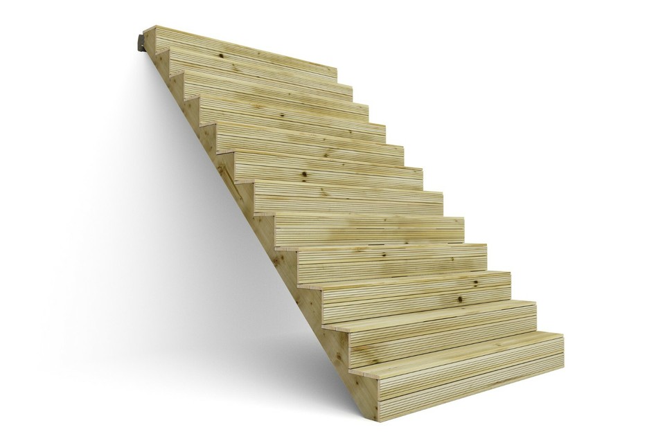 The Complete Stair Stringer Kit 2-12 Steps Treated Garden Decking Steps ...