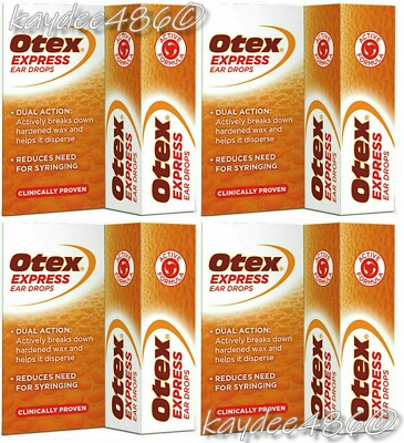 4 x Otex Express 10ml Dual Action Ear Drops Hardened Wax Removal Total ...