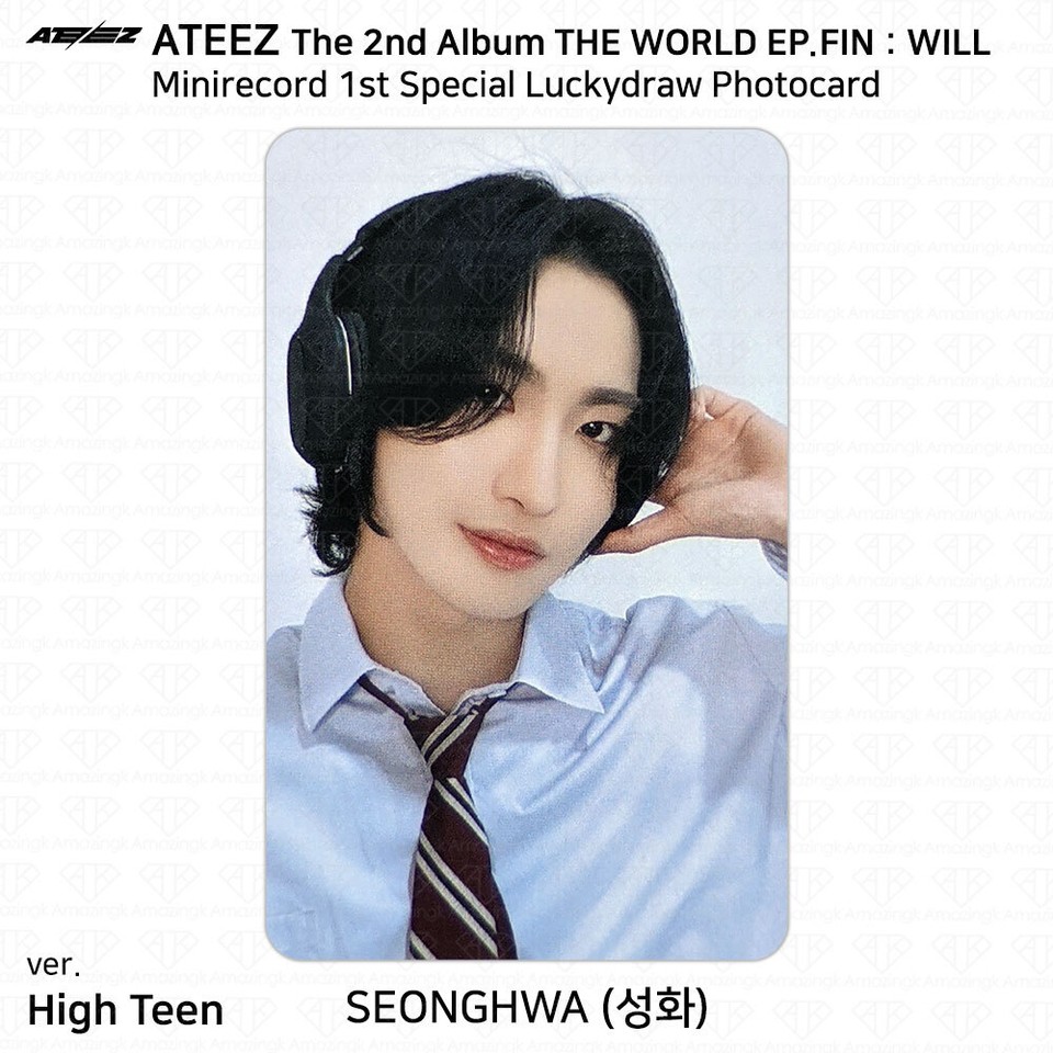 ATEEZ THE WORLD EP.FIN WILL Minirecord 1st Special Lucky Draw Photocard ...