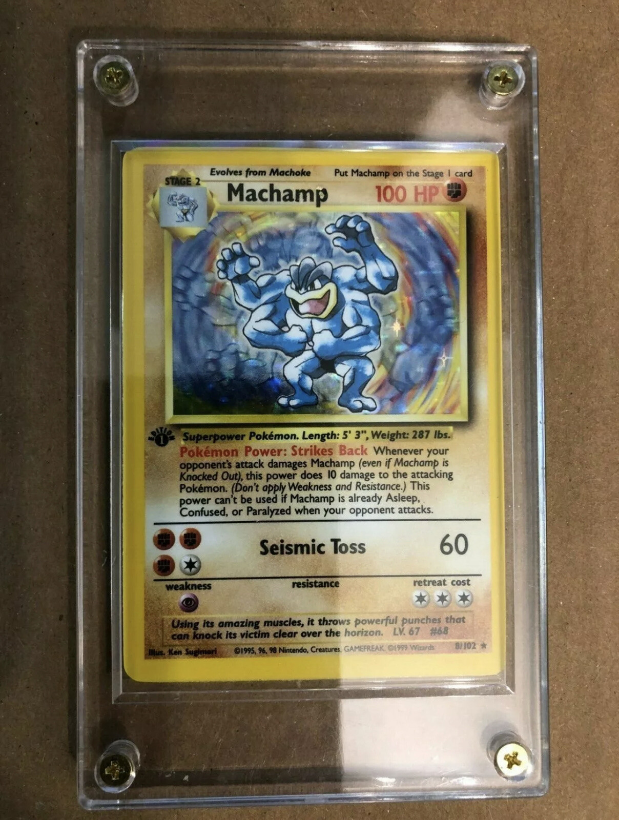 1995 Machamp 1st Edition Holo Foil Pokemon Card MINT Condition 8/102 ...