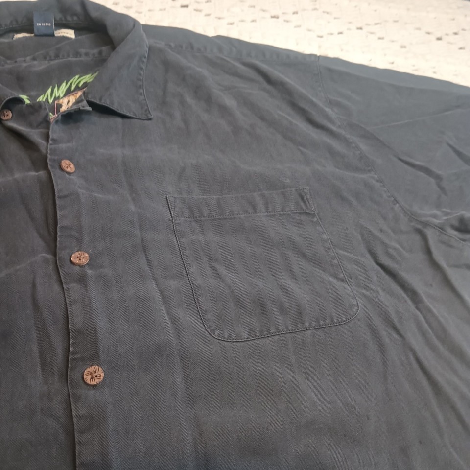 Tommy Bahama Mens XXL Swizzle Inn Relax Embroidered Camp 100% Silk ...