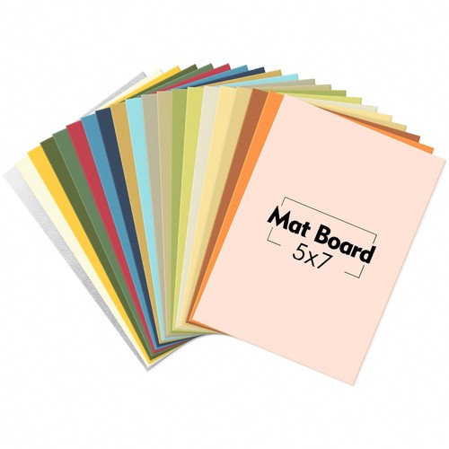 Mat Board Center 20 Pack 5x7 Uncut Matte Boards Assorted Colors Backing ...