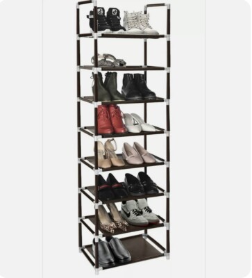 ERONE 8-Tier Shoe Rack Organizer 18" x 11.9" x 57.7" (Brown) | eBay