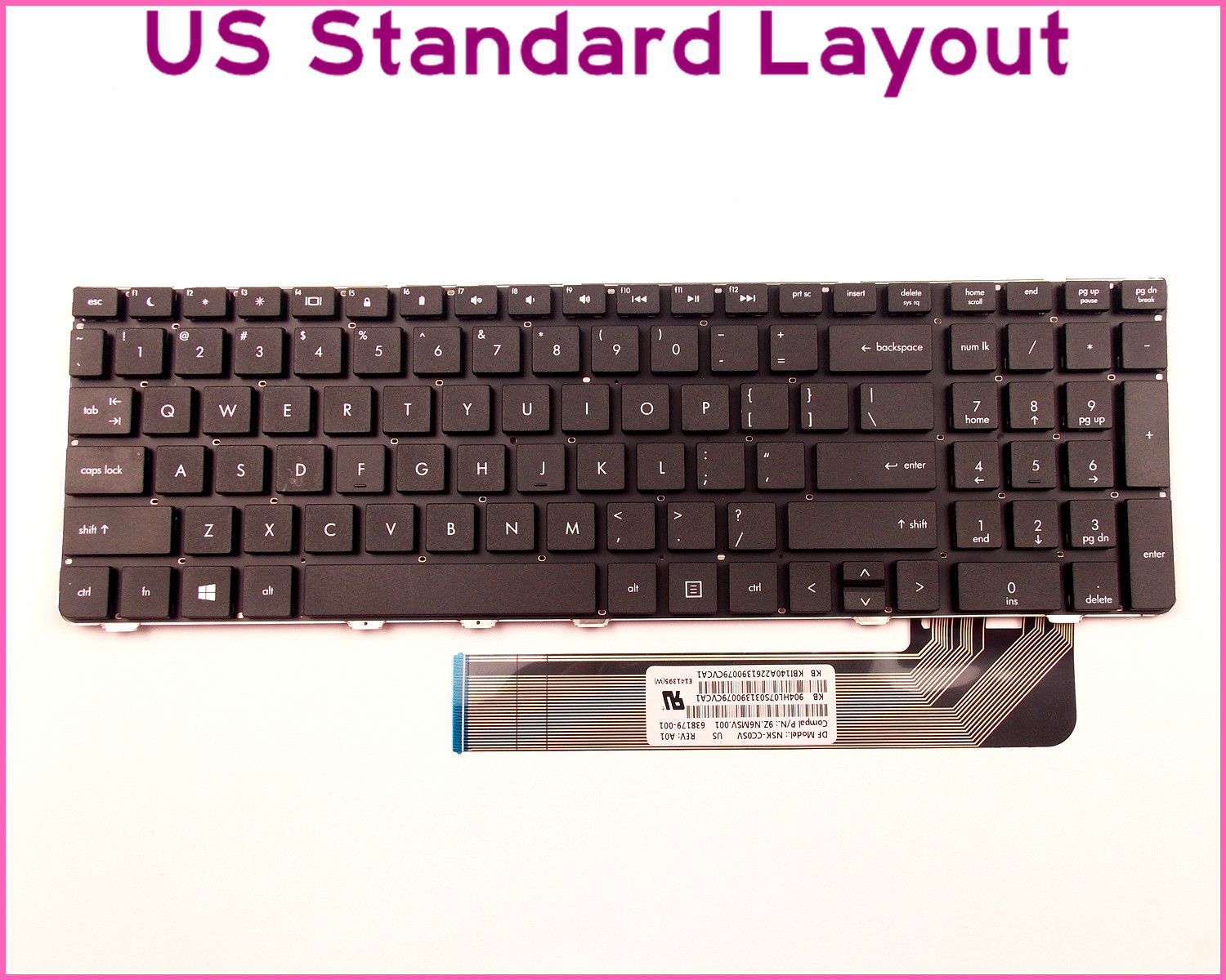 Laptop US Layout Keyboard for HP ProBook 4530s 4730s 4535s 638179-B31 ...