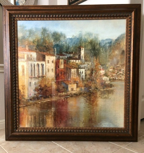 Large Framed Fine Art Print By Michael Longo Landscape in Impressionist ...