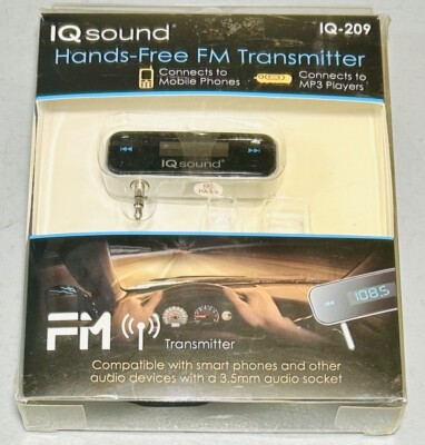 IQ Sound Hands-Free FM Transmitter Hands Free Talk Function Phone MP3 ...