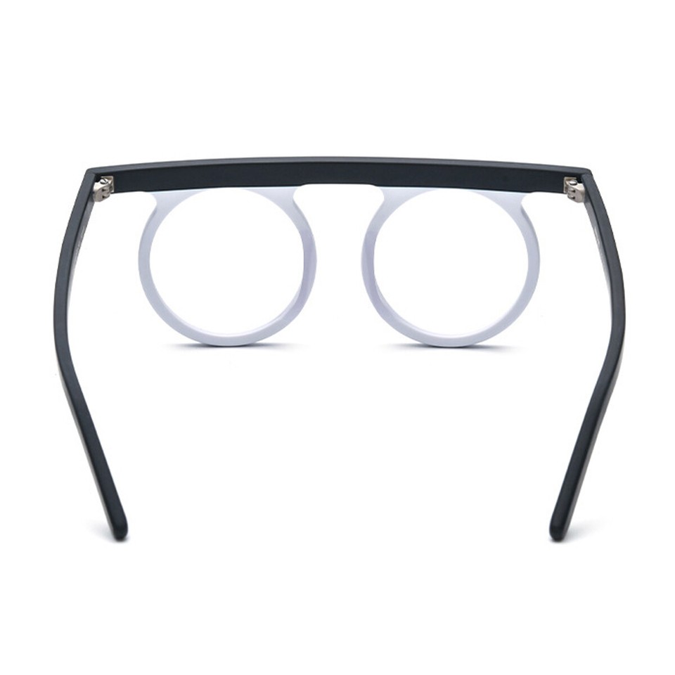 Round Frosted Plate Eyeglass Frames Mixed-color Eyebrow Spectacles ...