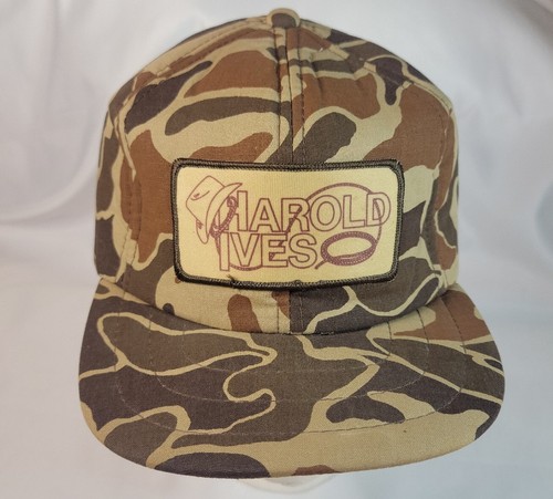 Vtg 1970s Harold Ives Cowboy Roping Cap Camo Truckers Hat Stuttgart ...