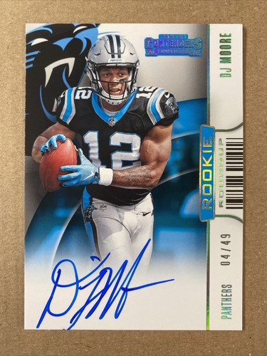 DJ MOORE 2018 Panini Contenders Rookie Roundup Auto /49 Autograph * oz ...