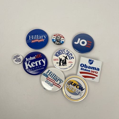 Lot Of Democratic Campaign Pins Hillary, Obama, John Kerry, Biden | eBay