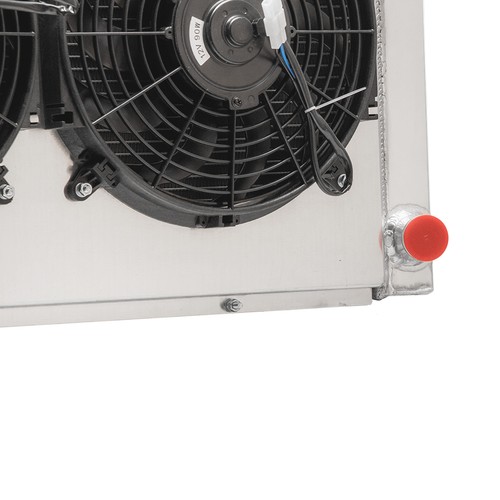 4 Row Aluminum Radiator&Shroud Fan for 31" x 19" Chevy SBC 350 Double ...