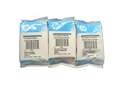 3PK Genuine HP 65 1 Blk & 2Clr DeskJet 3752 3755 3758 2624 2630 2655 ...