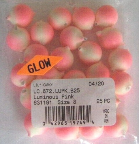 25 Packs sz 8 Lil Corkies Corky's Yakima Bait choose color New Salmon ...