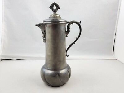 Antique Apollo Silver Co. Quadruple Silverplate Ornate Lidded Pitcher ...
