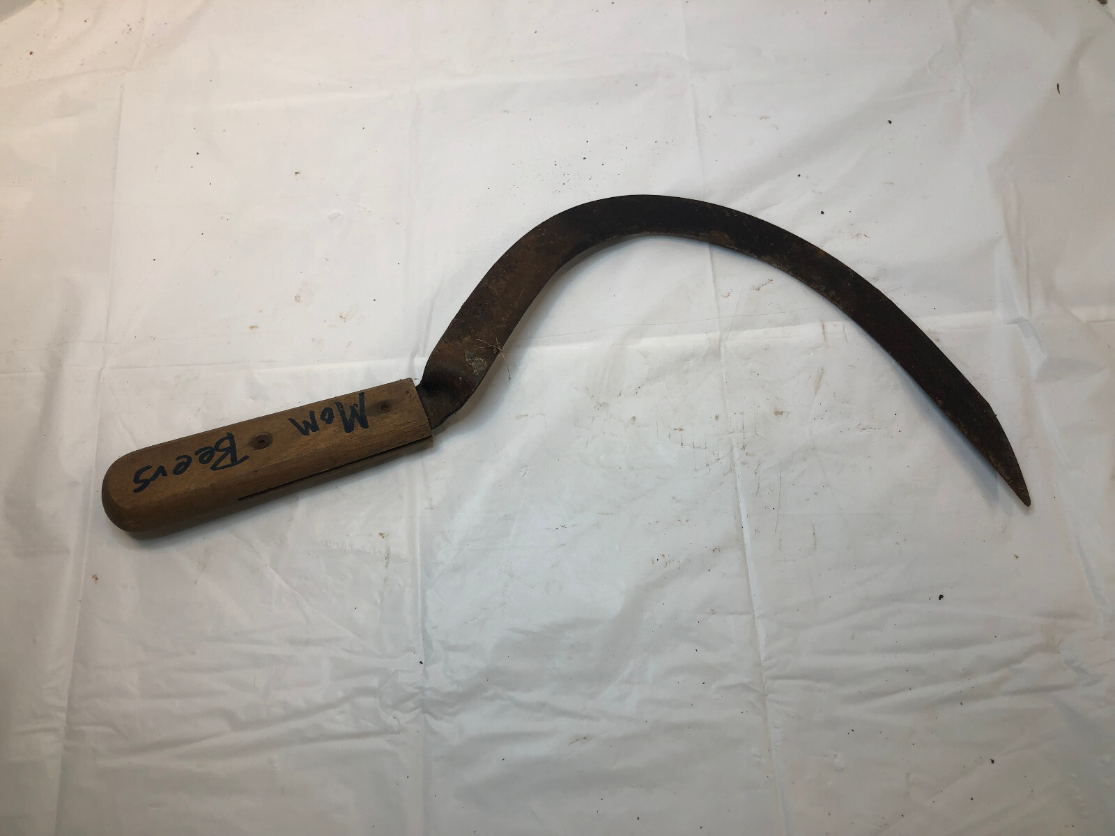 Vintage Hand Scythe/Sickle Hay/Grass/Corn Farm Tool Wood Handle ...