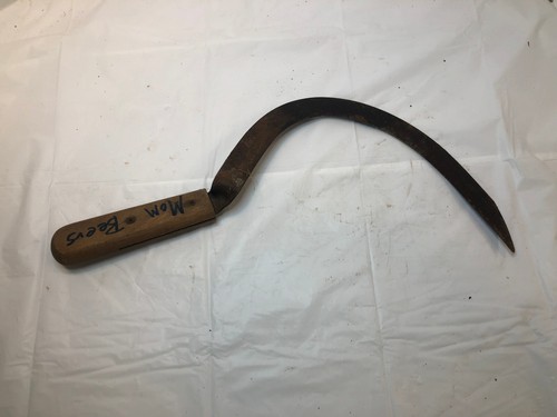 Vintage Hand Scythe/Sickle Hay/Grass/Corn Farm Tool Wood Handle ...