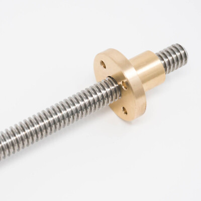 Left Hand 1/2-10 Stainless Steel ACME Threaded Rod Lead Screw Brass Nut ...