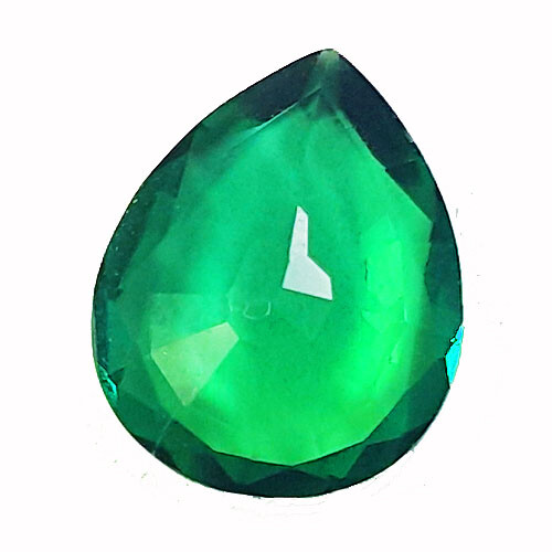 2 ct 9X11 MM PEAR SHAPE HYDROTHERMAL EMERALD BIRON LAB CREATED GEMSTONE ...