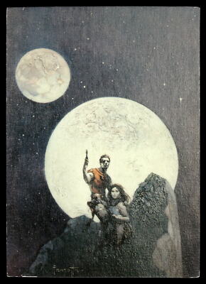 Frank Frazetta Fantasy Art Exotic Sexy Pin Up Card Alien Worlds Man ...