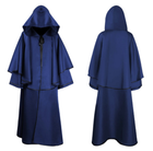 Men Hooded Wizard Cloak Robe Cloak Medieval Retro 5 Colors | eBay