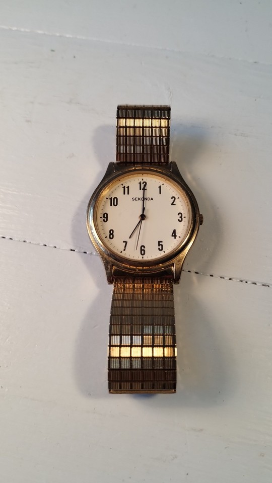 Sekonda 4603 ladies gold coloured Watch White Dial & Flexible Gold Tone ...