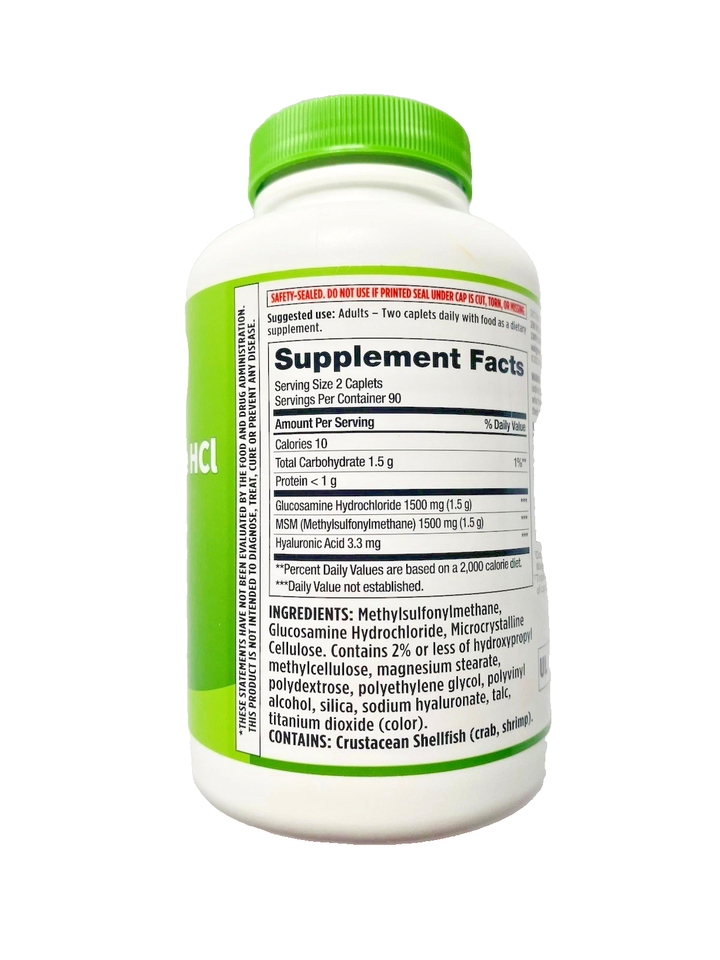 (3) 180ct Triple Strength Glucosamine HCI Plus MSM Caplets Joint Health ...