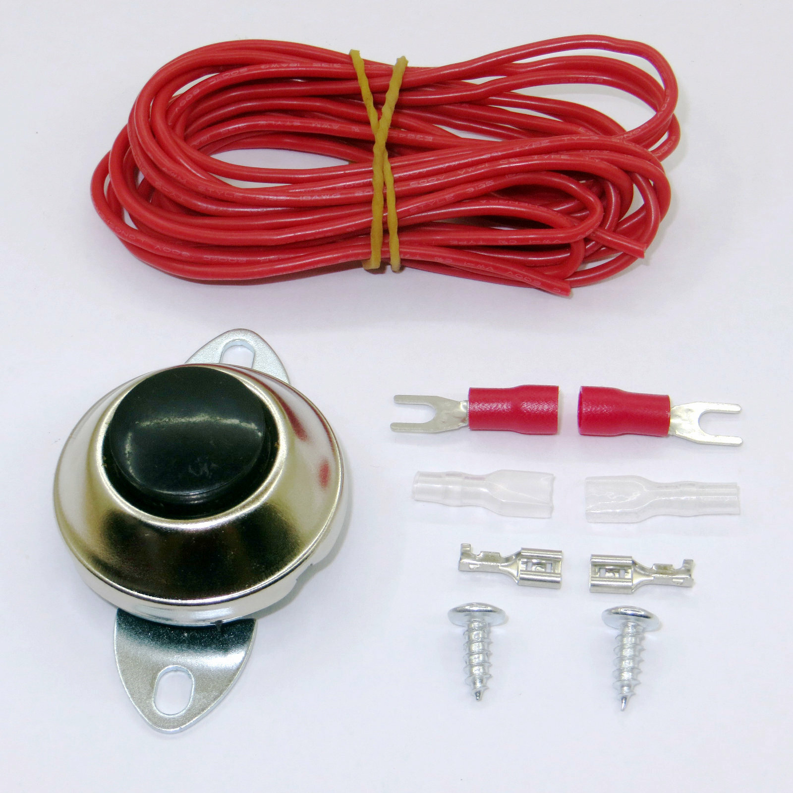 Vehicle Universal Chrome Horn Button Switch and 10ft 18 Awg Wire Kit | eBay