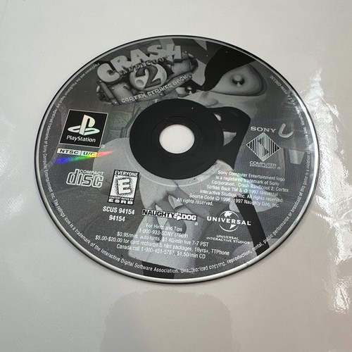 Crash Bandicoot 2: Cortex Strikes Back (Sony PlayStation 1) PS1 Disc ...