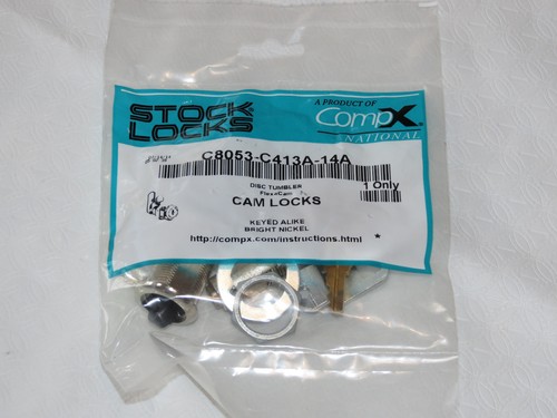 Stock Locks Compx National C8053-C413A-14A Cam Lock Bright Nickel Disc ...