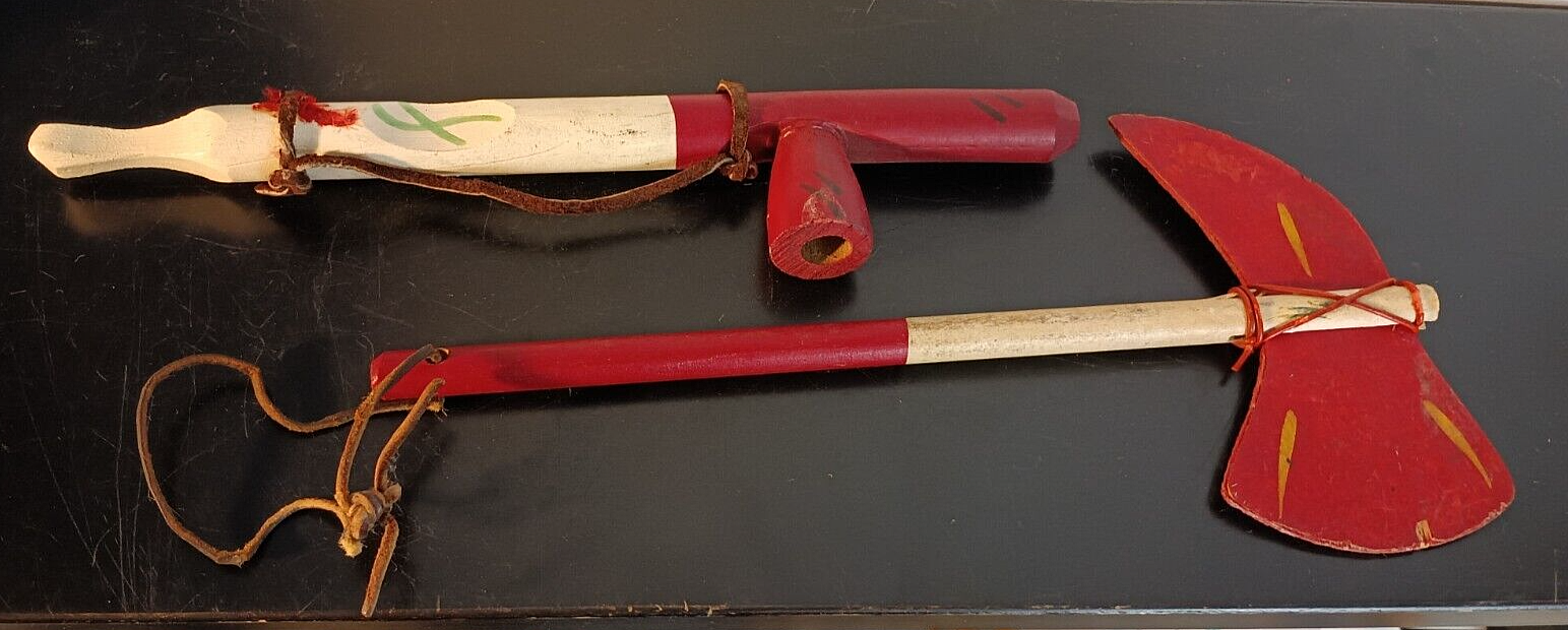 Vtg. PEACE PIPE & HATCHET, Cherokee Reservation Native American Indian ...