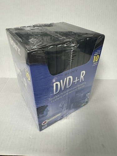 Sony DVD + R 10 Pack Discs With Cases 120 min 4.7 GB Blank New Sealed ...