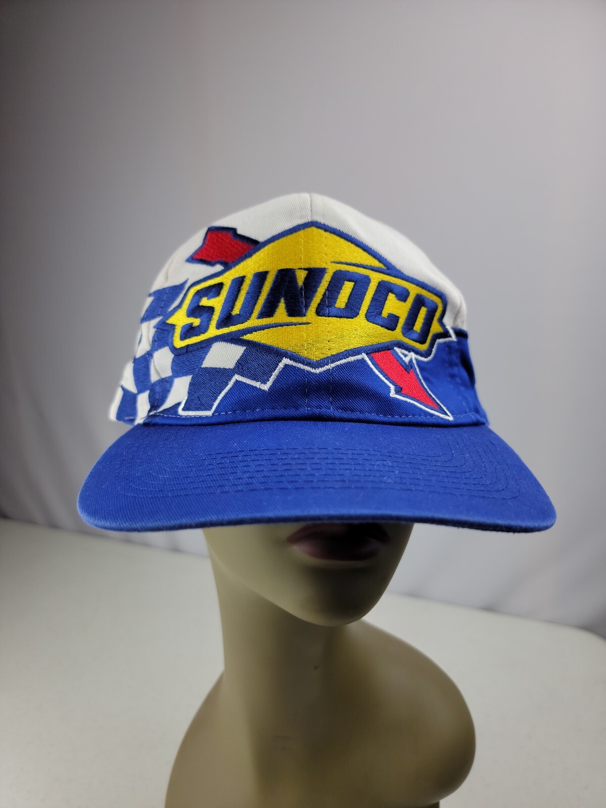 Vintage 90s Nascar Racing Sunoco Gasoline Big Logo Snapback Hat | eBay