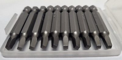 Pack of 10 New 2" S2 Screwdriver Bits 1/8" Square 1/4" Shank Drive | eBay
