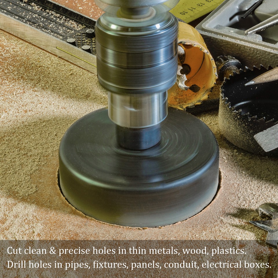 Hole Saw 80mm HSS Drill Bit Hole Cutter for Metal Use Triangular Shank ...