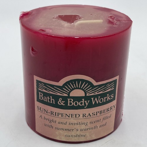 VTG Bath & Body Works Sun Ripened Raspberry 3"x3" Home Fragrance Pillar ...