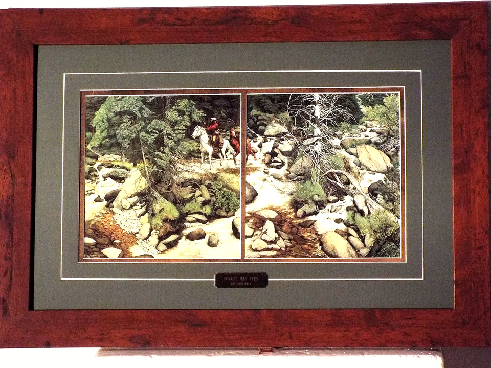 Bev Doolittle THE FOREST HAS EYES Green Matte & Quality Frame 27 by 19 ...