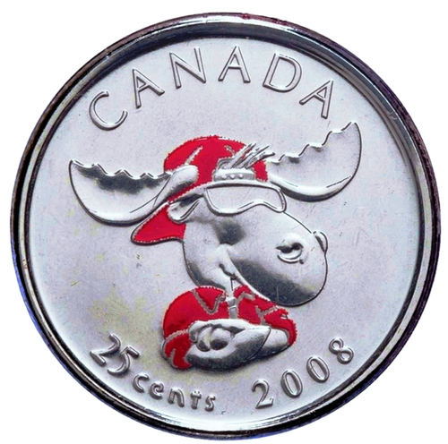 🇨🇦 Canada Day quarter 25 cents coin, Coloured Moose, UNC, 2008 | eBay