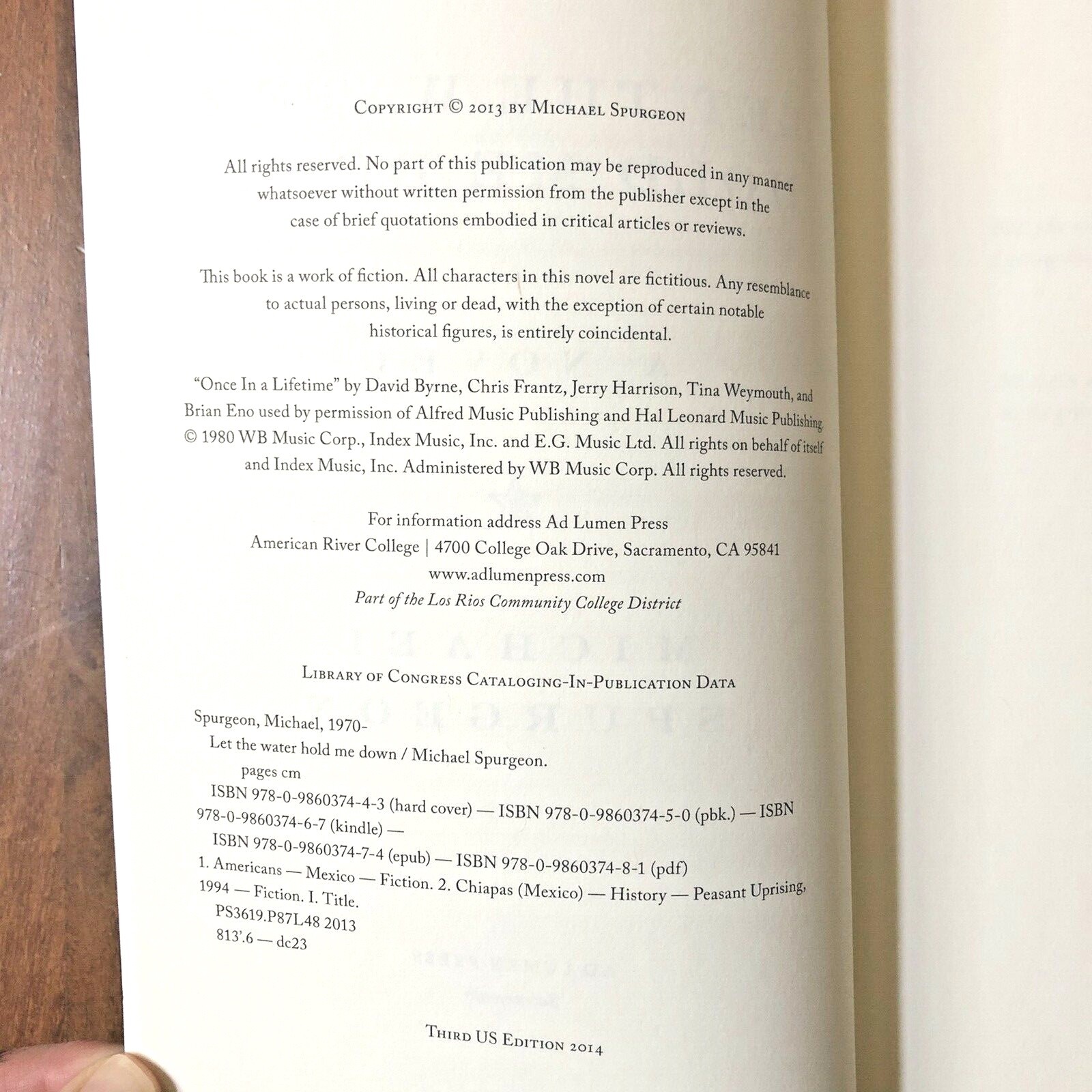 Let the Water Hold Me Down by Michael Spurgeon (2013, Trade Paperback ...