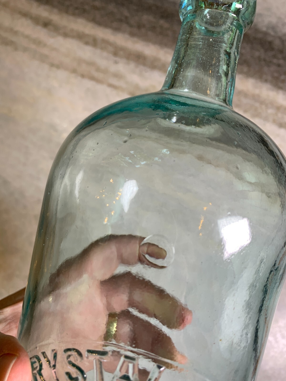 Antique CRYSTAL ROCK Water Co 1/2 Half Gallon Blobtop Blob Top Bottle ...
