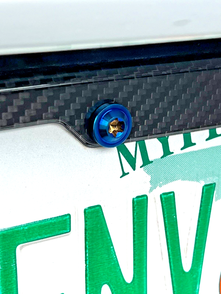 4 TITANIUM BURNT LICENSE PLATE ANTI THEFT SECURITY BOLTS TORX SCREWS ...