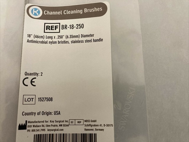 2 Pack BR-18-250 Surgical Brush Channel Cleaning Key 18" Long .250 ...