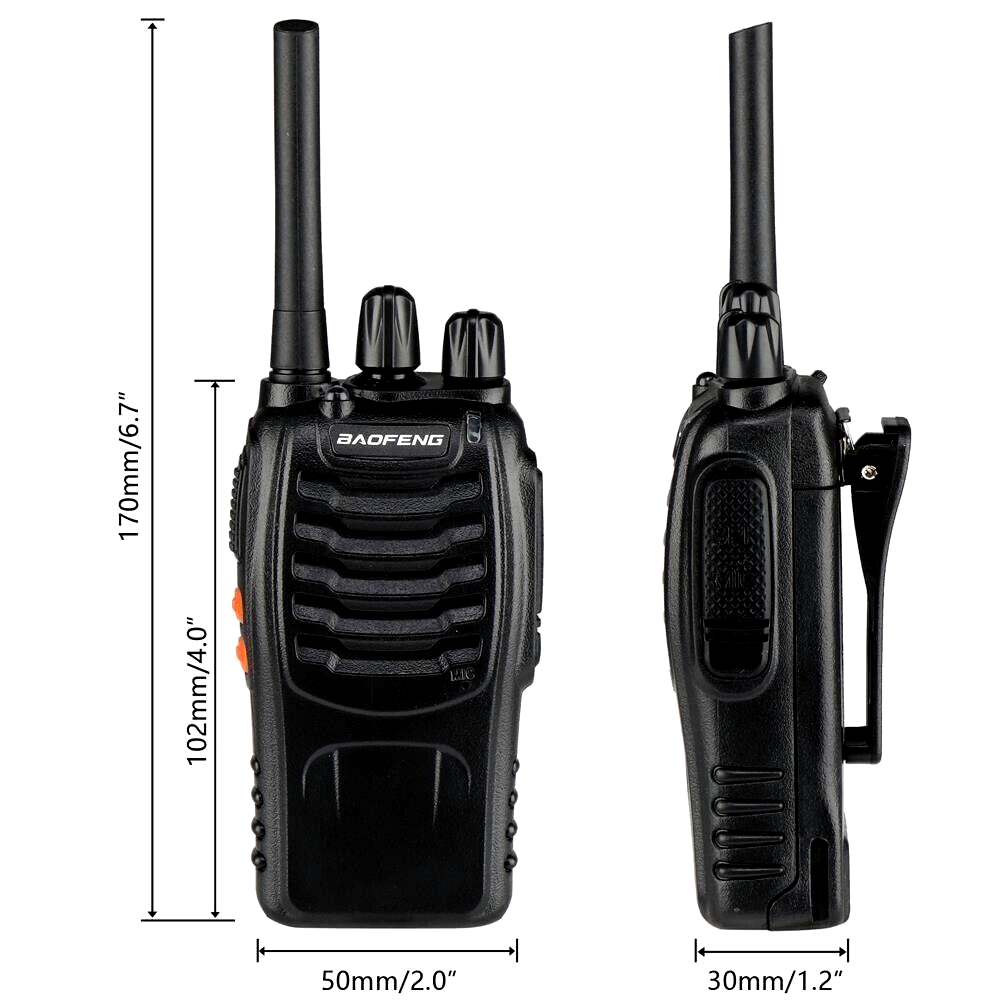 2x Walkie Talkie Walky Talky Ear Piece USB 4KM Long Range Two-Way HAM ...