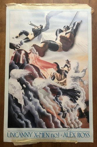 UNCANNY X-MEN #1 Alex Ross SIGNED Poster Art 22"x34" Marvel Limited ...